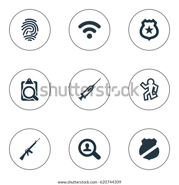 Vector Illustration Set Simple Offense Icons: vector de stock (libre de ...