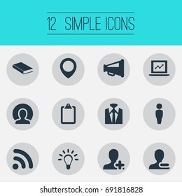Vector Illustration Set Simple People Icons Stock Vector (Royalty Free ...