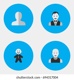 Vector Illustration Set Simple Profile Icons Stock Vector (Royalty Free ...