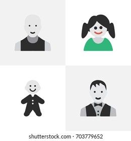 Vector Illustration Set Simple Person Icons Stock Vector (Royalty Free ...