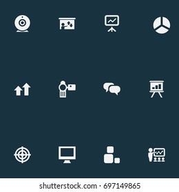 Vector Illustration Set Simple Presentation Icons Stock Vector (Royalty ...