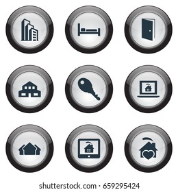 Vector Illustration Set Simple Property Icons Stock Vector (Royalty ...