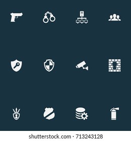 Vector Illustration Set Simple Protection Icons Stock Vector (Royalty ...