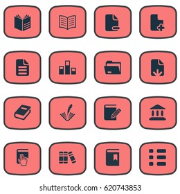 Vector Illustration Set Simple Reading Icons Stock Vector (Royalty Free ...