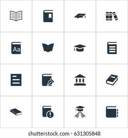 Vector Illustration Set Simple Reading Icons Stock Vector (Royalty Free ...