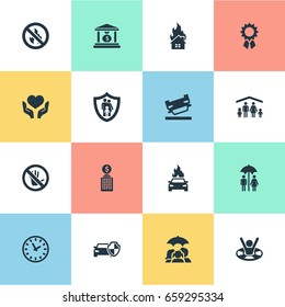Vector Illustration Set Simple Safeguard Icons Stock Vector (Royalty ...