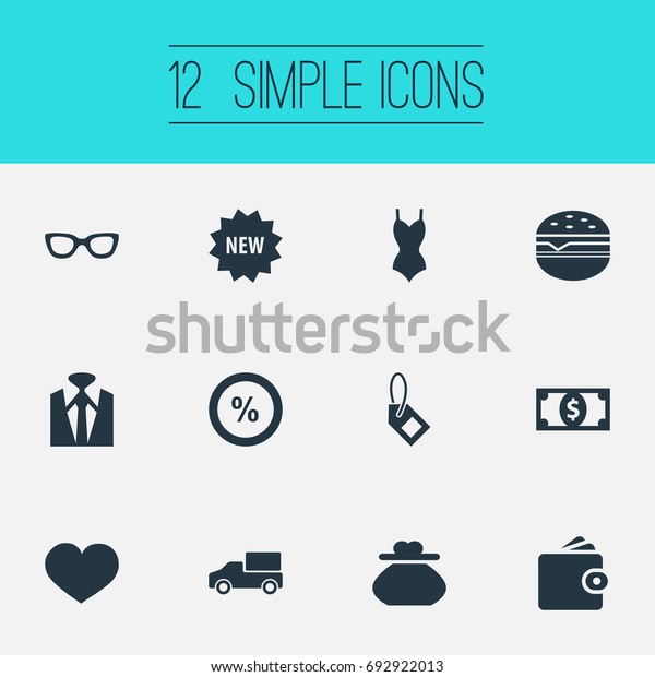 Vector Illustration Set Simple Sale Icons Stock Vector (Royalty Free ...