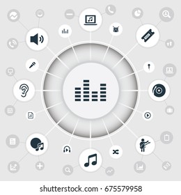 Vector Illustration Set Simple Sound Icons Stock Vector (Royalty Free ...