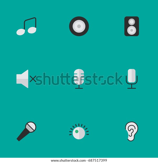Vector Illustration Set Simple Sound Icons Stock Vector (Royalty Free ...