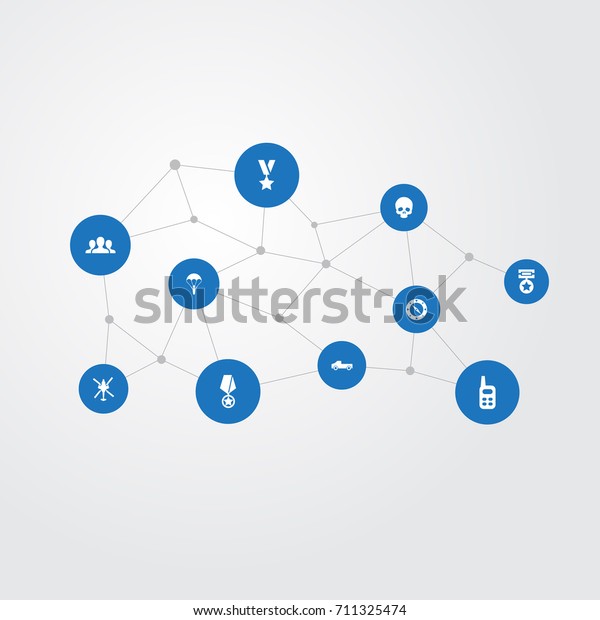 Vector Illustration Set Simple War Icons Stock Vector (Royalty Free ...