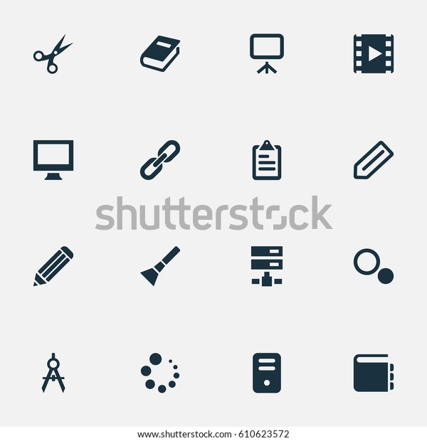 Vector Illustration Set Simple Web Icons Stock Vector (Royalty Free ...