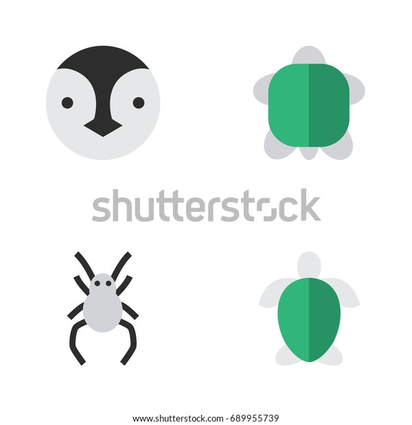 Vector Illustration Set Simple Zoo Icons Stock Vector (Royalty Free ...