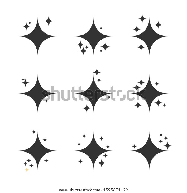 Vector Illustration Set Stars Different Sizes Stock Vector (Royalty ...