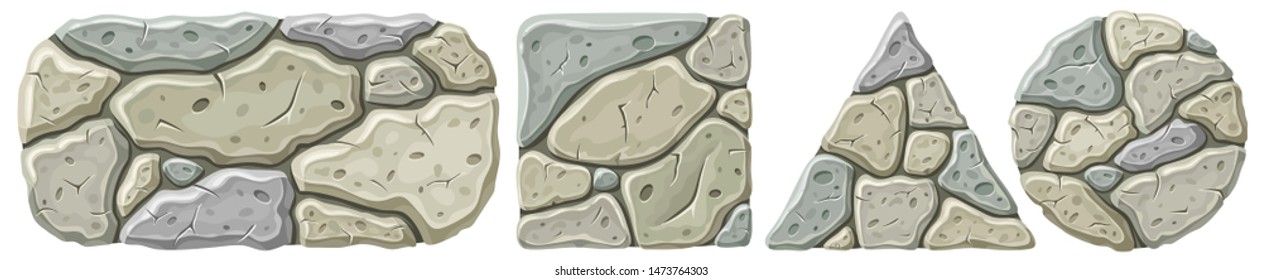 Vector Illustration Set Stone Boards Isolated Stock Vector (Royalty ...
