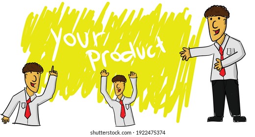 Vector Illustration Sets Man Represent Product Stock Vector (Royalty ...