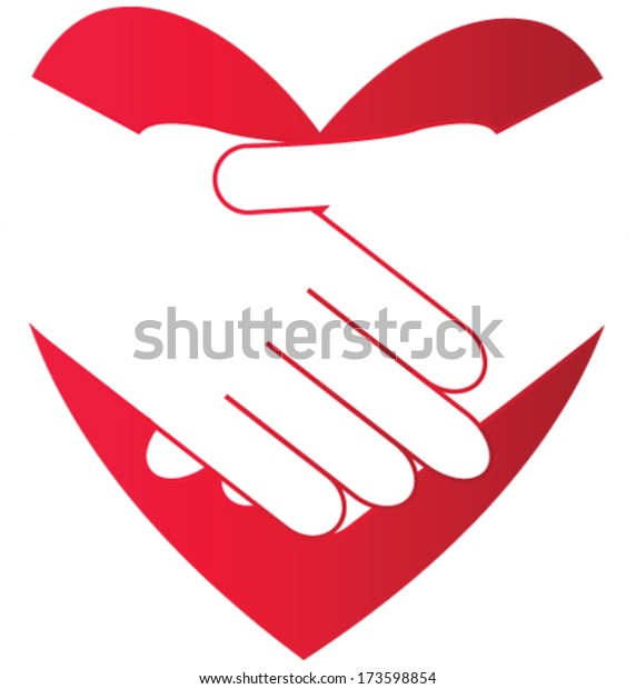 Vector Illustration Shake Hands Love Sign Stock Vector (Royalty Free ...