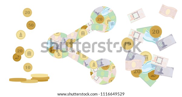 Vector Illustration Sharing Symbol Money Symbols Stock Vector (Royalty ...
