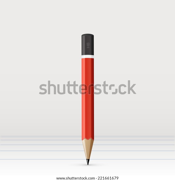 Vector Illustration Sharpened Fat Red Pencil Stock Vector (Royalty Free ...