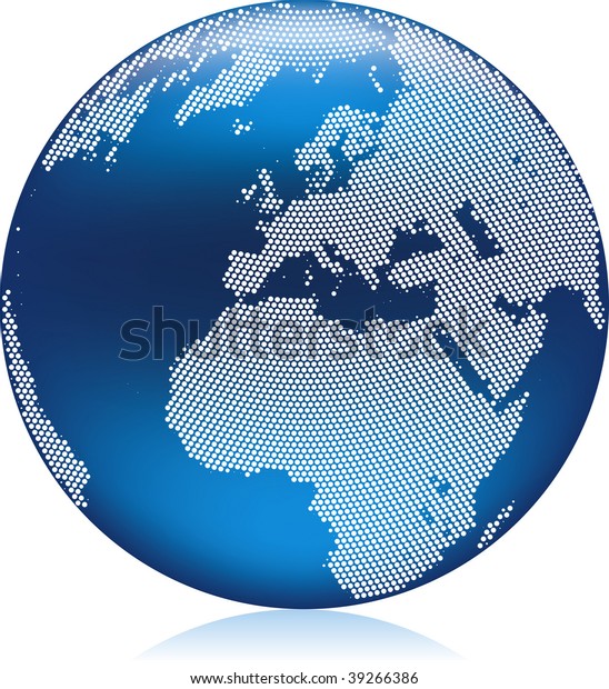 Vector Illustration Shiny Blue Earth Globe Stock Vector (Royalty Free ...