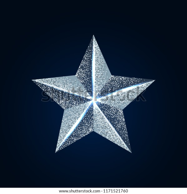 Vector Illustration Shiny Crystal Star Silver Stock Vector (Royalty ...