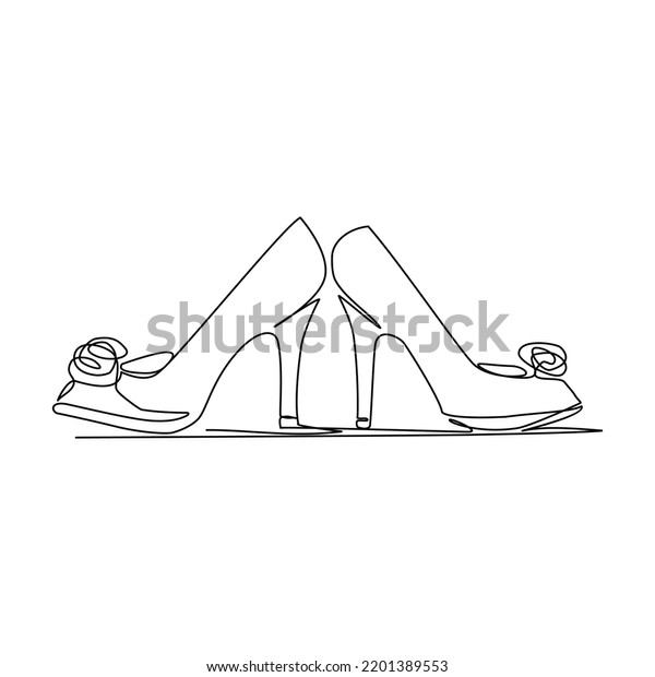 Vector Illustration Shoes Line Art Style Stock Vector (Royalty Free ...