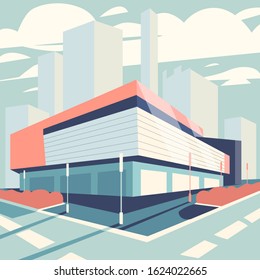 Vector Illustration Shopping Mall Abstract Background Stock Vector ...