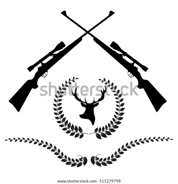 Vector Illustration Shotgun Logo On White Stock Vector (Royalty Free ...