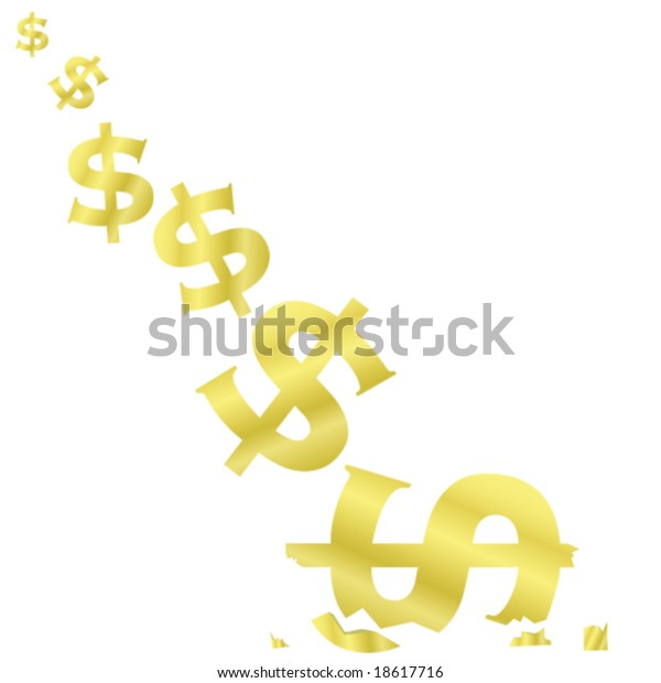 Vector Illustration Showing Dollar Signs Falling Stock Vector (Royalty ...