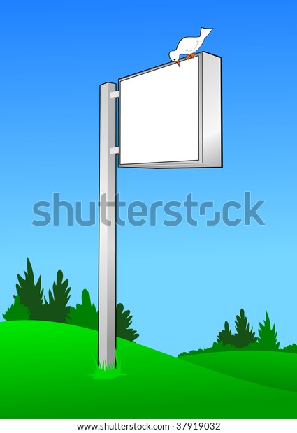 Vector Illustration Showing Sign On Pole Stock Vector (Royalty Free ...