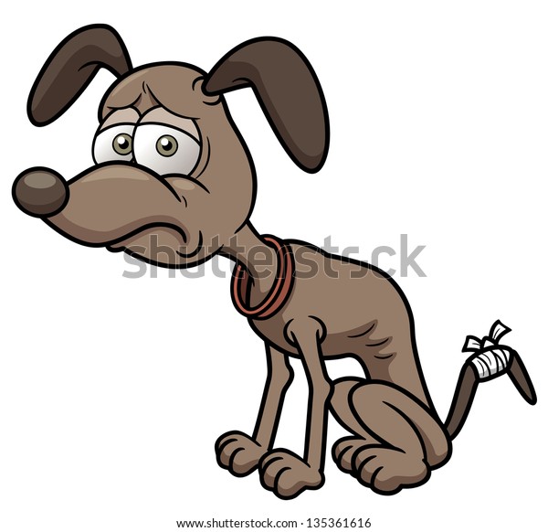 Vector Illustration Sick Cartoon Dog: vector de stock (libre de ...
