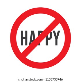 Vector Illustration Sign No Used Happy Stock Vector (Royalty Free ...