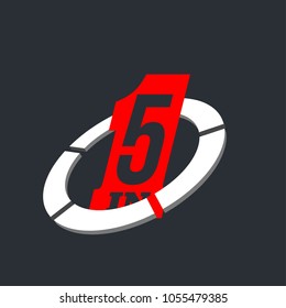 Vector Illustration Sign Numbers Five One Stock Vector (Royalty Free ...
