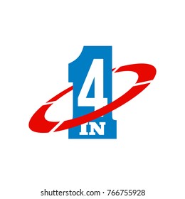 Vector Illustration Sign Numbers Four One Stock Vector (Royalty Free ...
