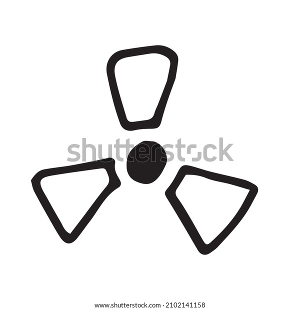 Vector Illustration Sign Radiation Doodle Style Stock Vector (Royalty ...