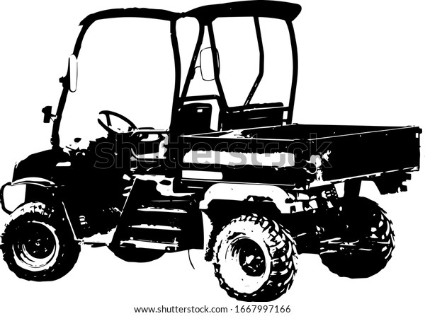 Vector Illustration Silhouette Atv Stock Vector (Royalty Free) 1667997166