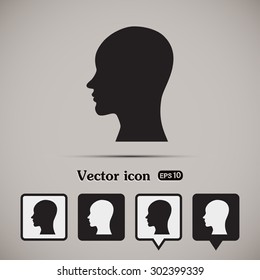 Vector Illustration Silhouette Head Stock Vector (Royalty Free ...