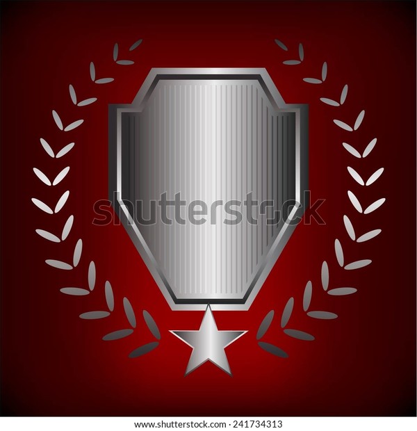 Vector Illustration Silver Award Red Background Stock Vector (Royalty ...