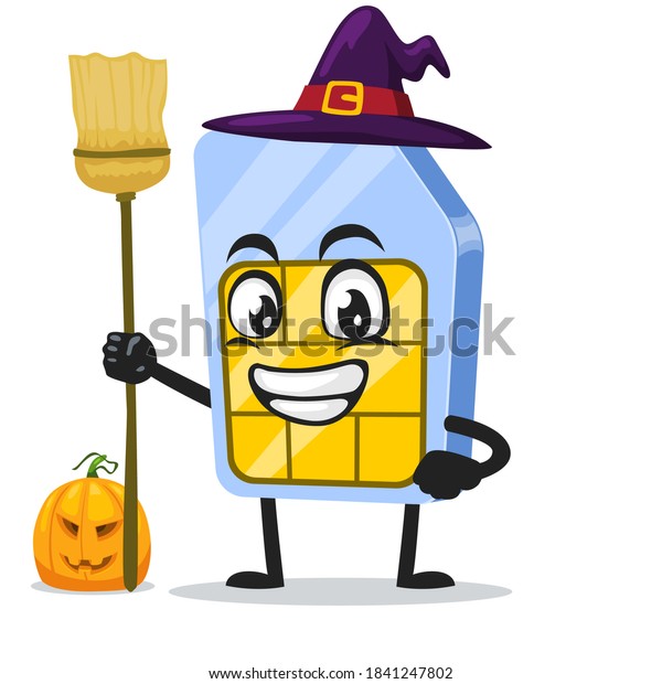Vector Illustration Sim Card Mascot Character Stock Vector (Royalty ...