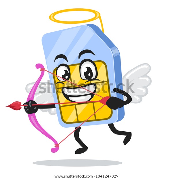 Vector Illustration Sim Card Mascot Character Stock Vector (Royalty ...