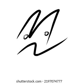Vector Illustration Simple Black Line Face Stock Vector (Royalty Free ...