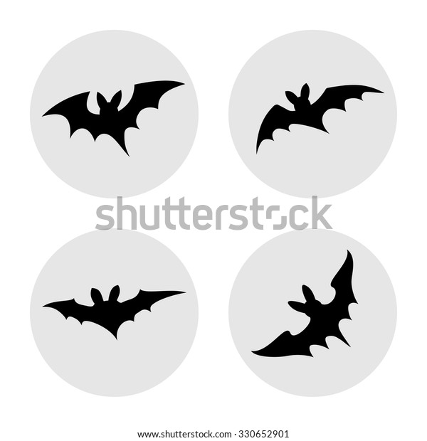 Vector Illustration Simple Halloween Bats Iconsobjects Stock Vector ...