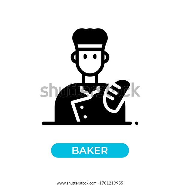 Vector Illustration Single Baker Avatar Icon Stock Vector (Royalty Free ...
