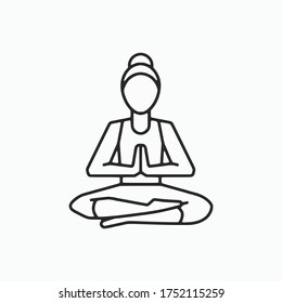 Vector Illustration Single Icon Yoga Pose Stock Vector (Royalty Free ...
