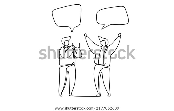 Vector Illustration Single Line Style People Stock Vector (Royalty Free ...