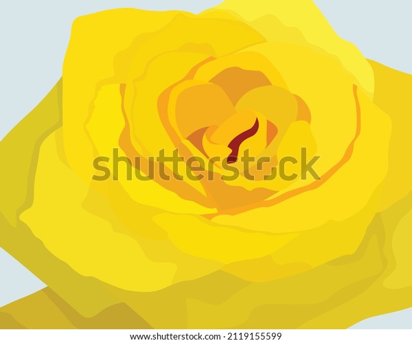 Vector Illustration Single Yellow Rose Leaves Stock Vector (Royalty ...