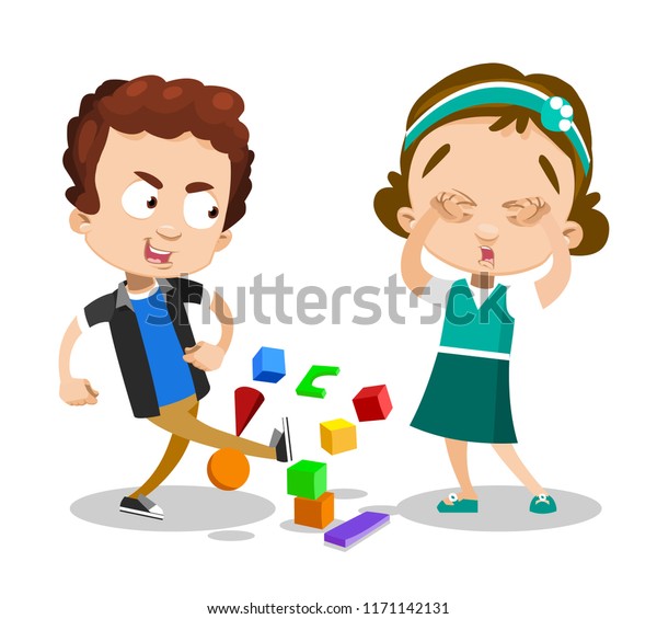 Vector Illustration Sister Brother Relationships Brother Stock Vector ...