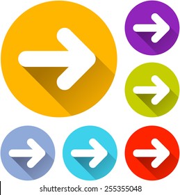 Vector Illustration Six Colorful Next Icons Stock Vector (Royalty Free ...