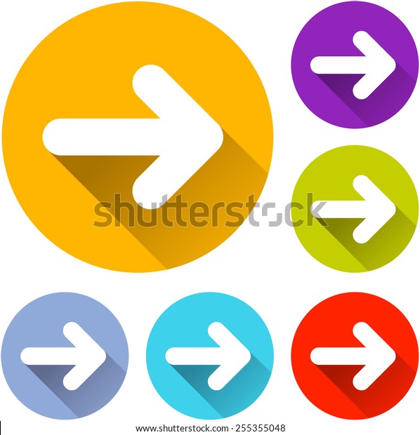 Vector Illustration Six Colorful Next Icons Stock Vector (Royalty Free ...