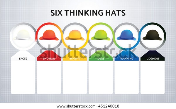 Vector Illustration Six Colors Hats Modern Stock Vector (Royalty Free ...