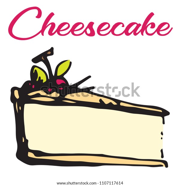 Vector Illustration Sketch Cheesecake Lettering Stock Vector (Royalty ...